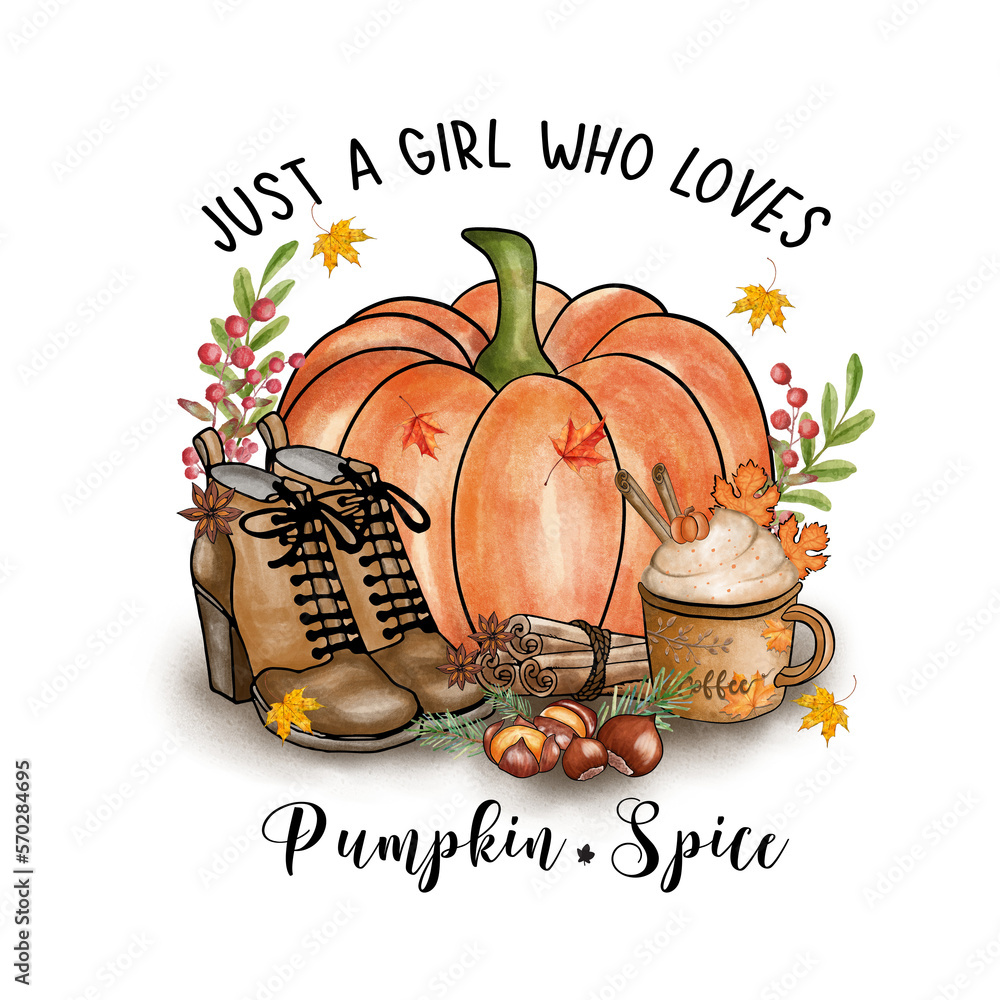 Fall Girl Sublimation design cute 2023 font text quotes Stock ...