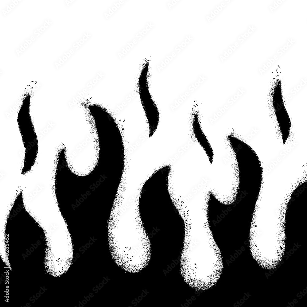 Spray Painted Graffiti Fire flame icon Sprayed isolated with a white ...