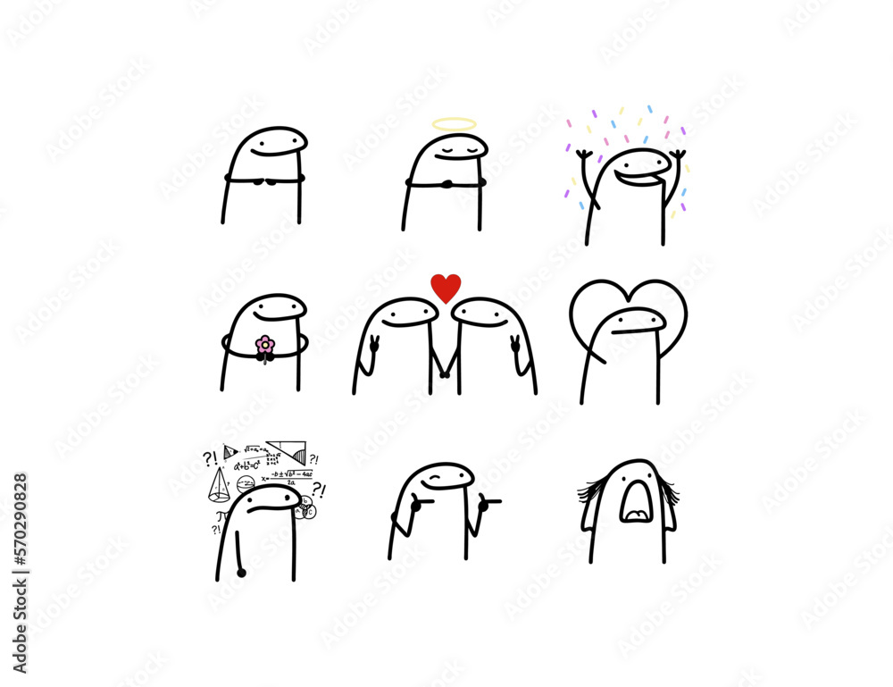 FLORK MEME VETOR DRAW NINE ICON Stock Vector | Adobe Stock