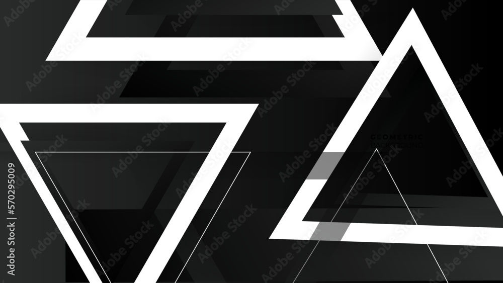 Abstract elegant white and black triangle shape on dark background. You can use for vip ...