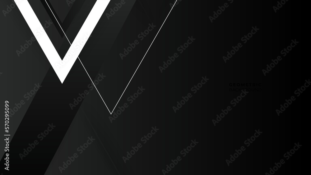 Abstract elegant white and black triangle shape on dark background. You ...
