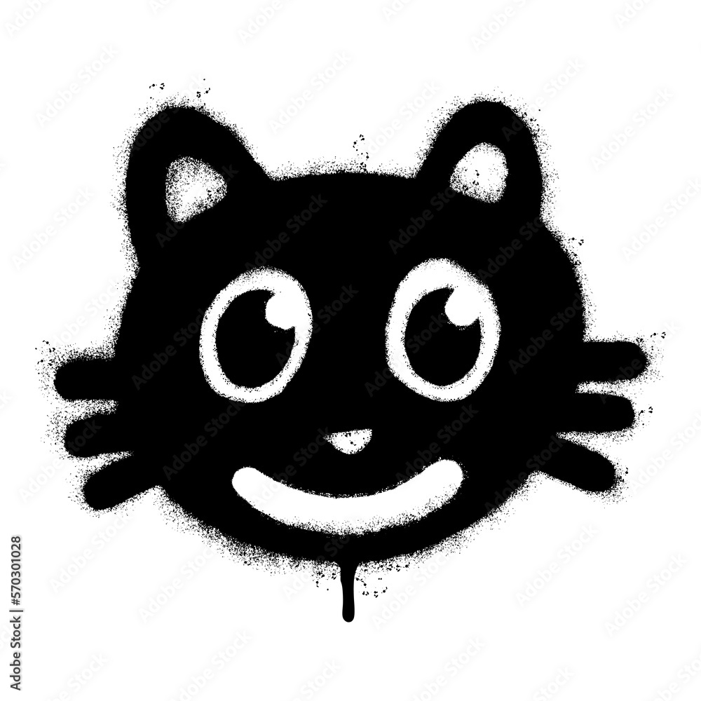 Spray Painted Graffiti Cat icon Word Sprayed isolated with a white ...