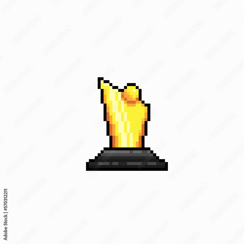golden trophy awards in pixel art style Stock Vector | Adobe Stock