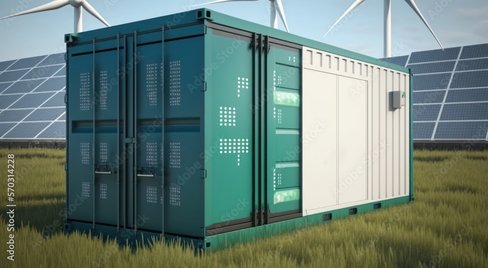 modern battery energy storage system and background of wind turbines ...