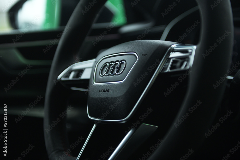 Belarus, Minsk - 24.01.2023: Interior of a premium car Audi RS 7 ...