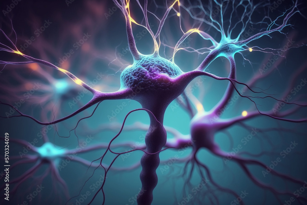 Brain neurons concept. Communication and transmission of information ...