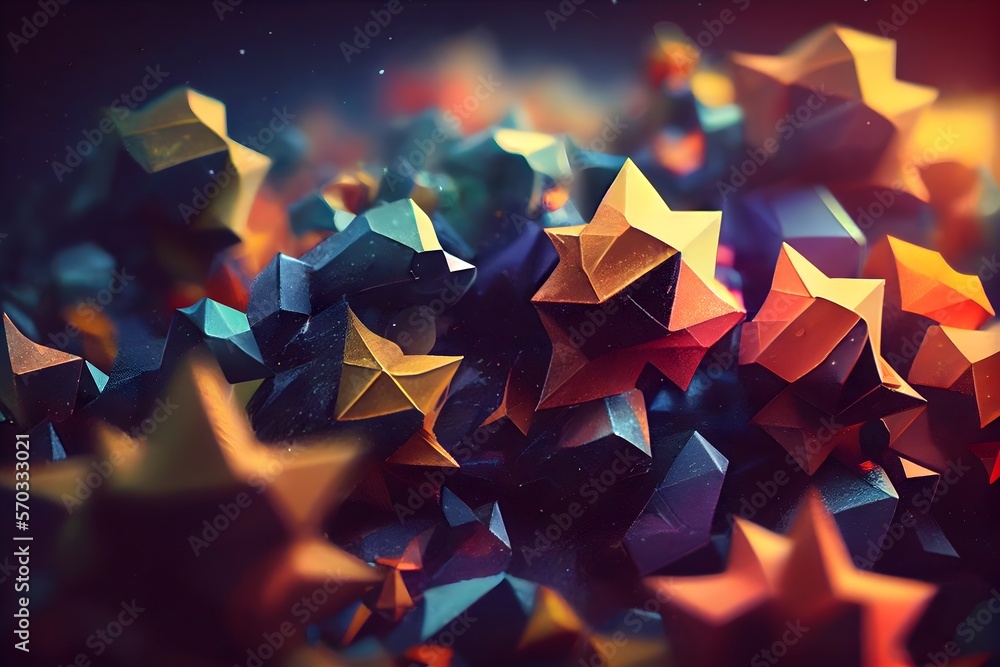 Tilt shift Infinite Stars patten background, generative ai, star ...