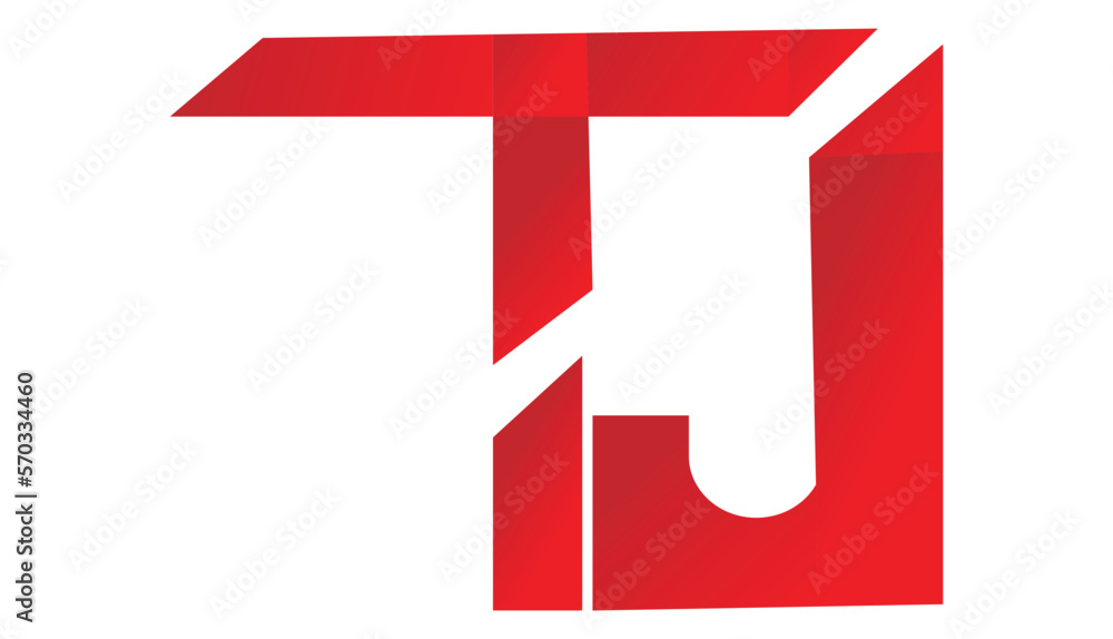 Letter TJ logo vector. T and J letters connect geometric logo design ...