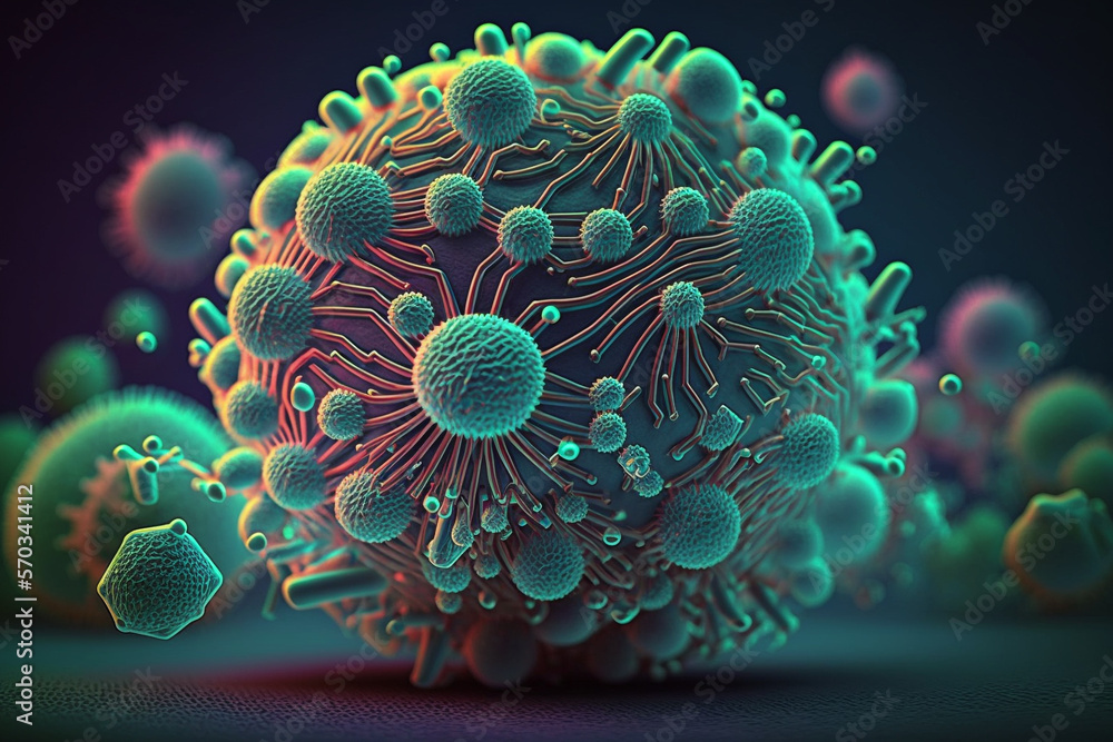 Bacterias under microscope, 4k ilustración de Stock | Adobe Stock