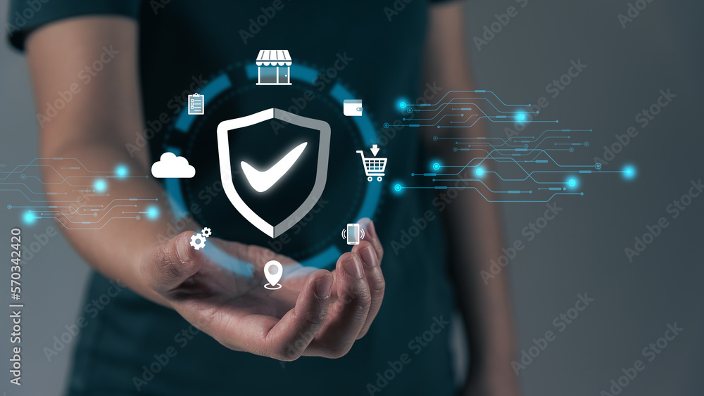 Service guarantee, clients service, businessman hand showing guarantee ...