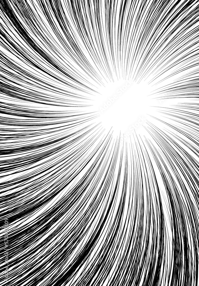 Comic book black radial lines overlay on transparent background ...