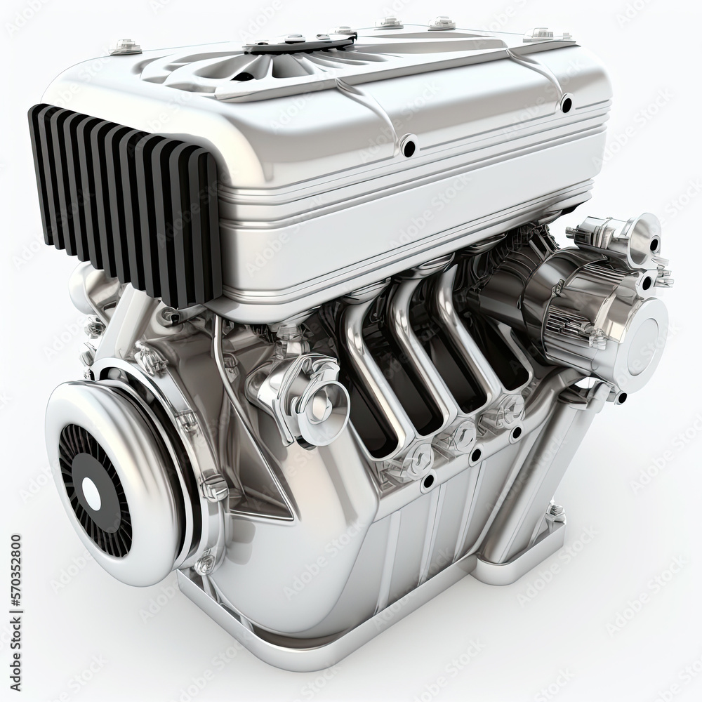AI generated photo of isolated machine engine, complex internal ...