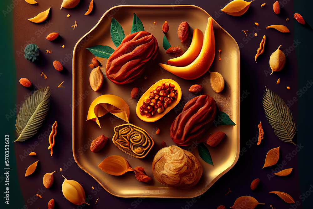 selamat hari raya aidilfitri vector illustration with traditional kuih ...