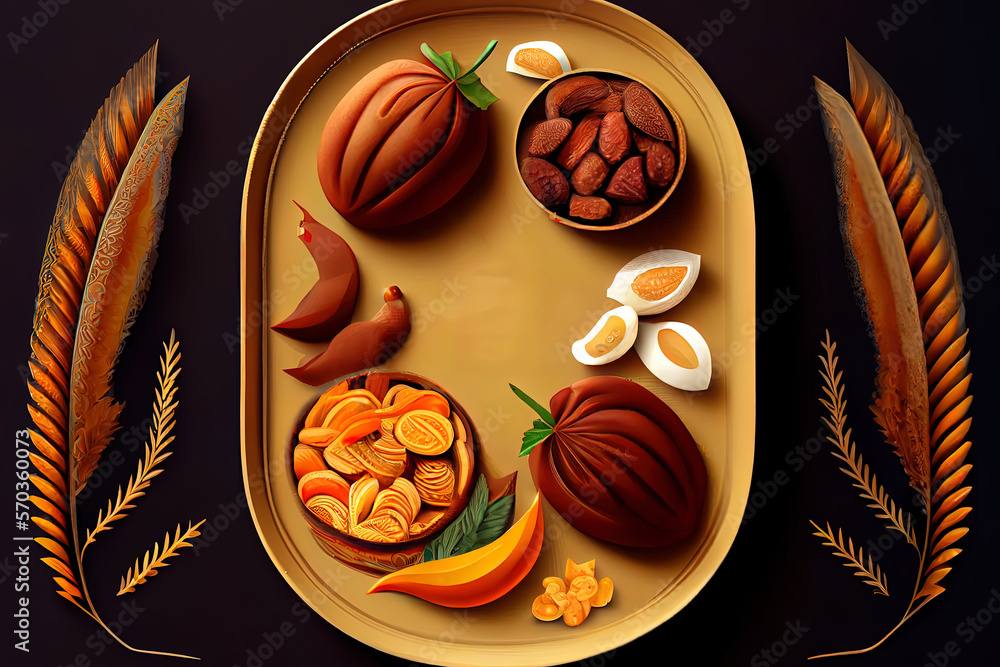 selamat hari raya aidilfitri vector illustration with traditional kuih ...