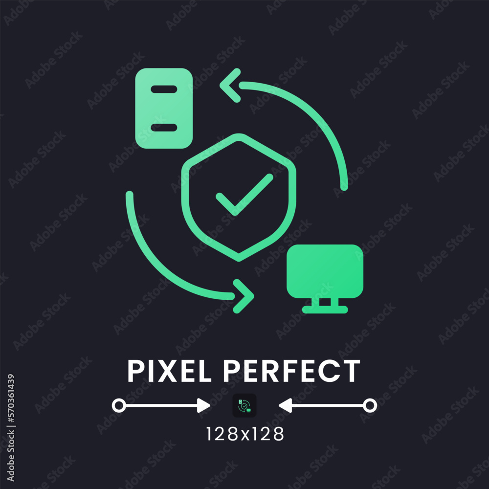 Remote Access Security Green Solid Gradient Desktop Icon On Black Data