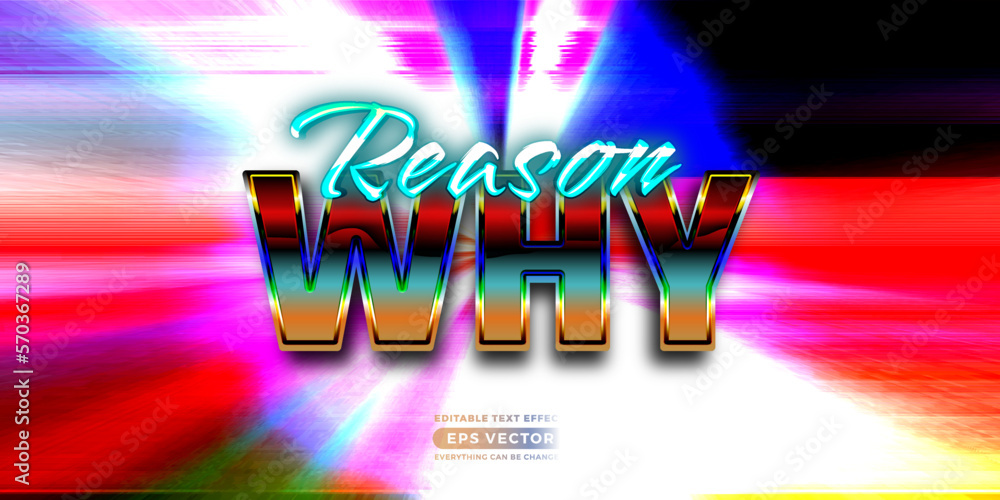 Retro text effect reason why futuristic editable 80s classic style with ...