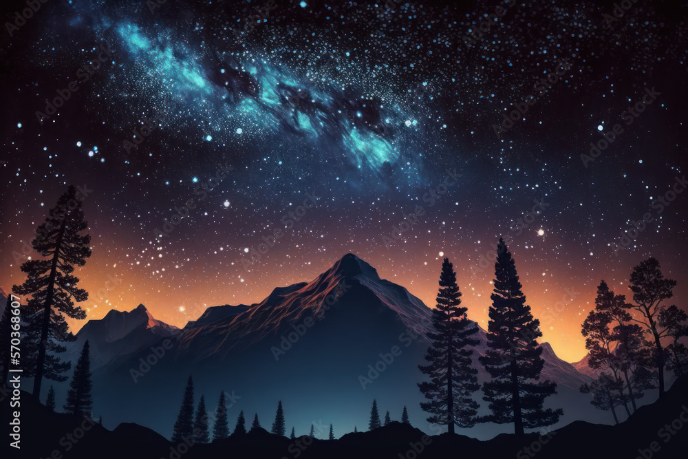 Starry Night Sky Background - AI Generated Stock Illustration | Adobe Stock