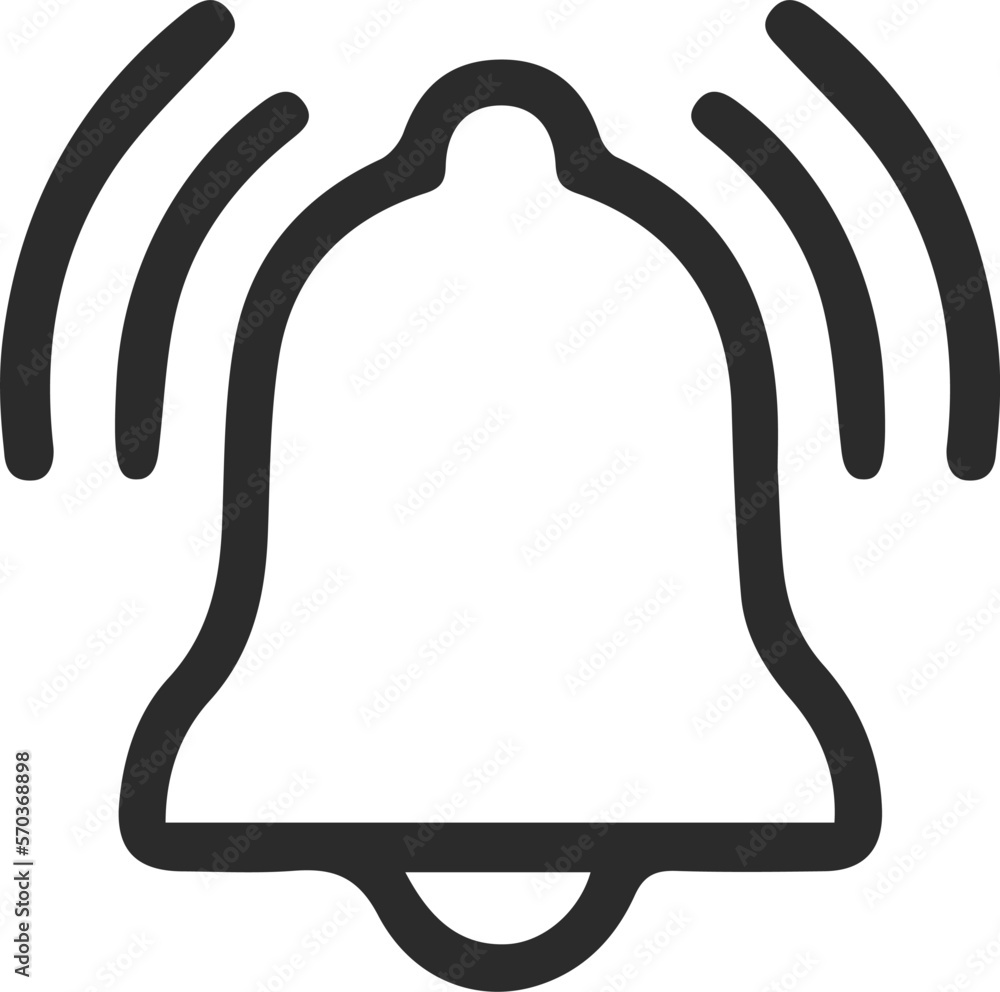 Alarm icon, bell icon black vector Stock Vector | Adobe Stock