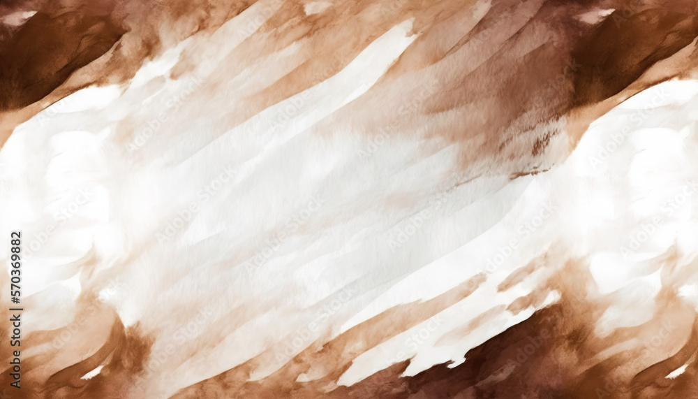Orange, brown watercolor background on white paper background. Abstract ...
