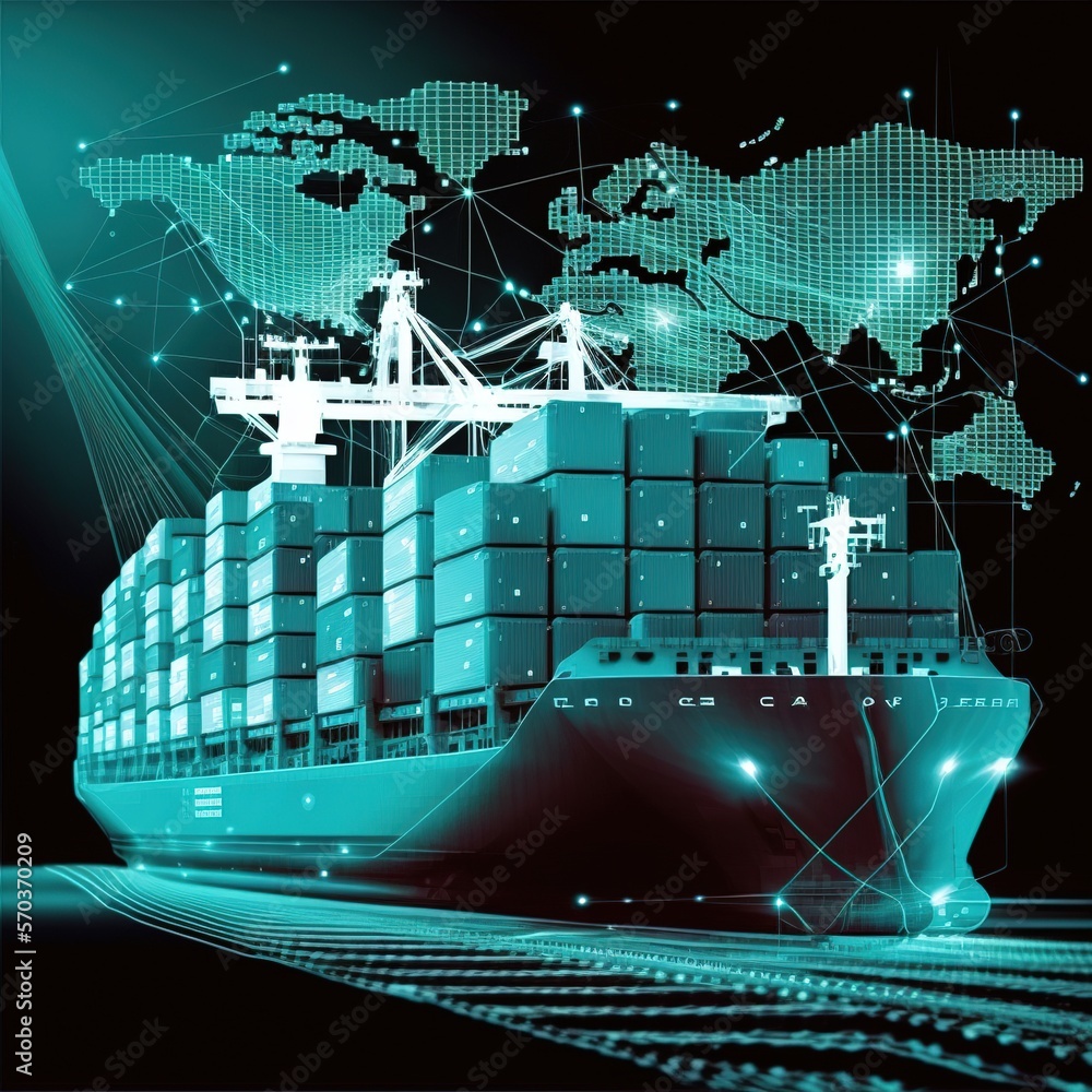 Growth in transportation and logistic network distribution. Container ...