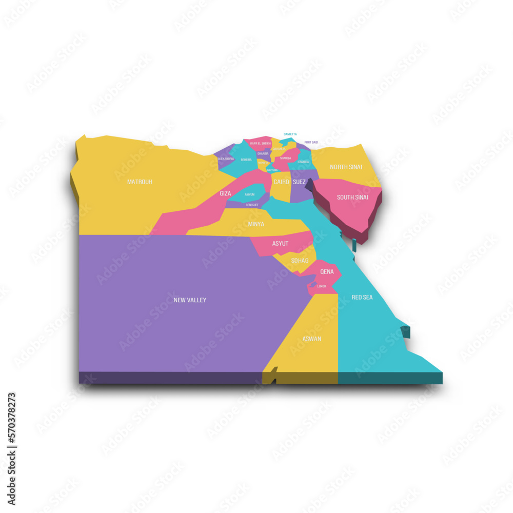 Egypt political map of administrative divisions - governorates ...