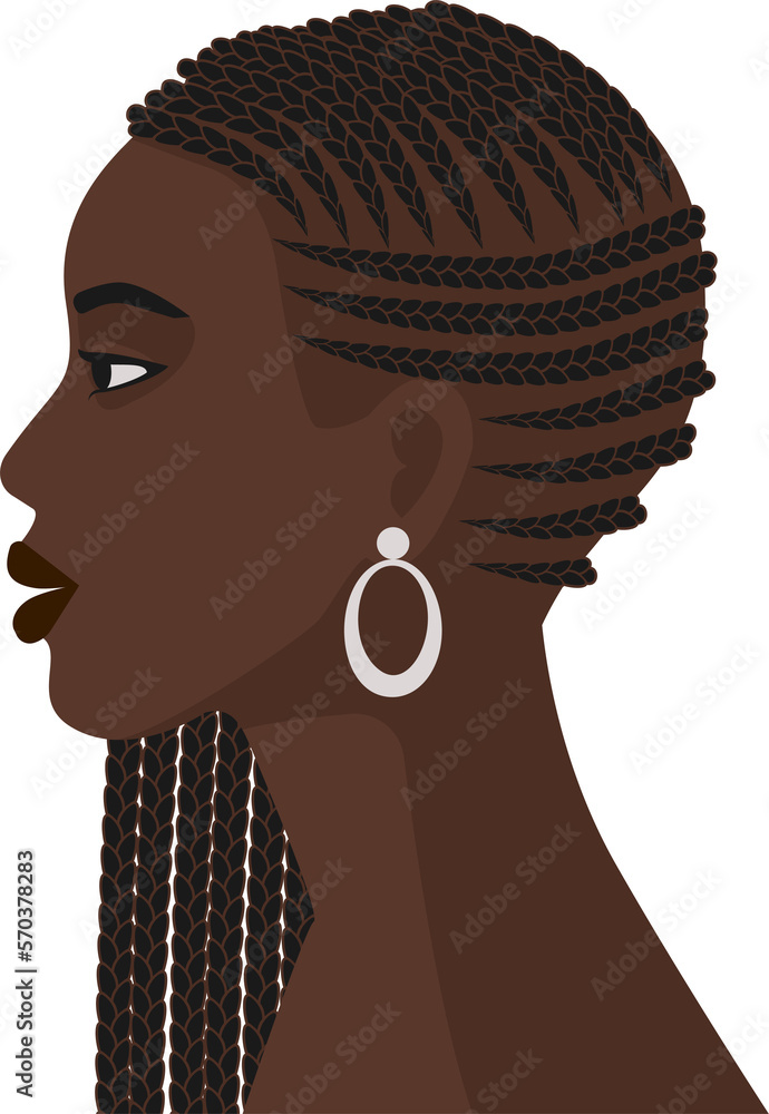 Black Girl with African Braiding Hairstyle Stock Illustration | Adobe Stock