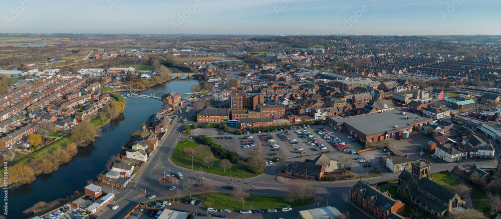 Castleford, West Yorkshire, England. Aerial view of Castleford, mining ...