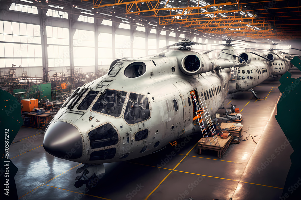 Avia Industry Factory line production helicopter, plane technology ...