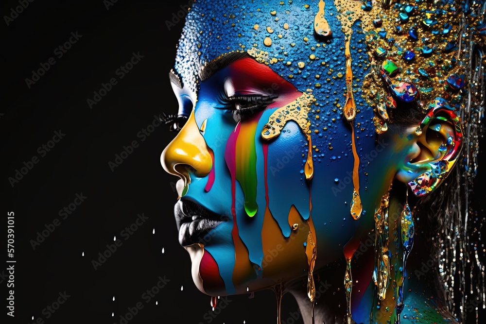 Ultra Realistic Airbrush Painting: Close-Up Art Photography of a Person ...