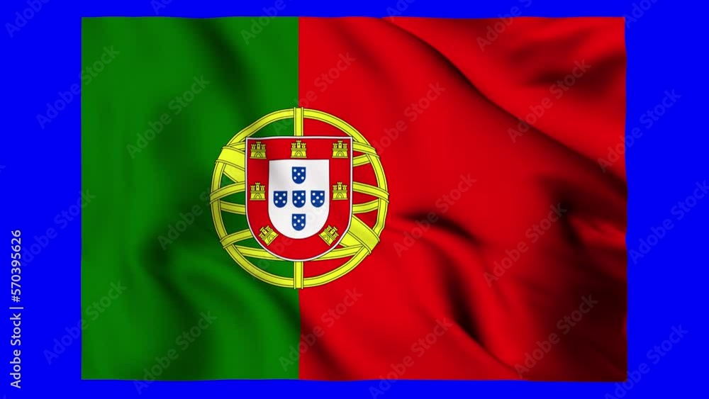 Flag of Portugal waving isolated by the alpha channel(transparent ...