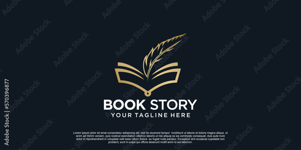 Book story logo design with simple concept Premium Vector Part 1 Stock ...