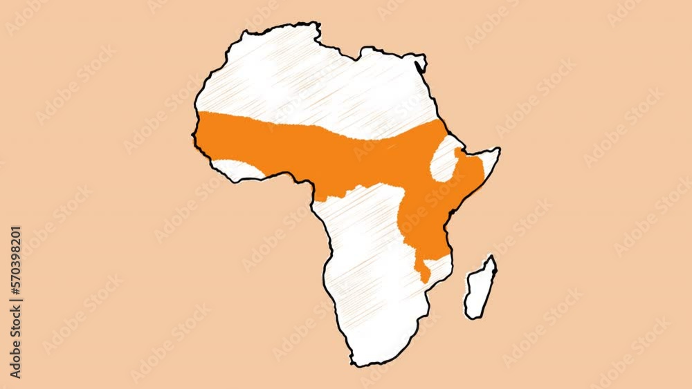 Pygmy Hedgehog Habitat Hand Drawn Cartoon Animated Map, Area of Living ...