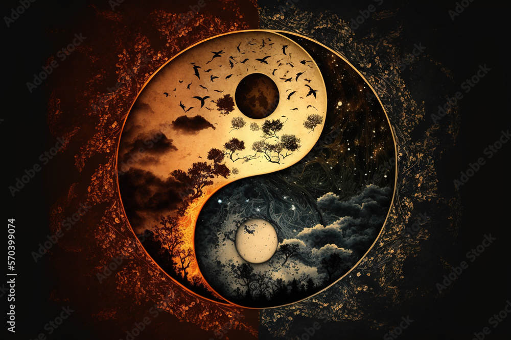 Yin Yang Symbol Day and Night Style - Yin Yang Symbol Series - Yin Yang ...