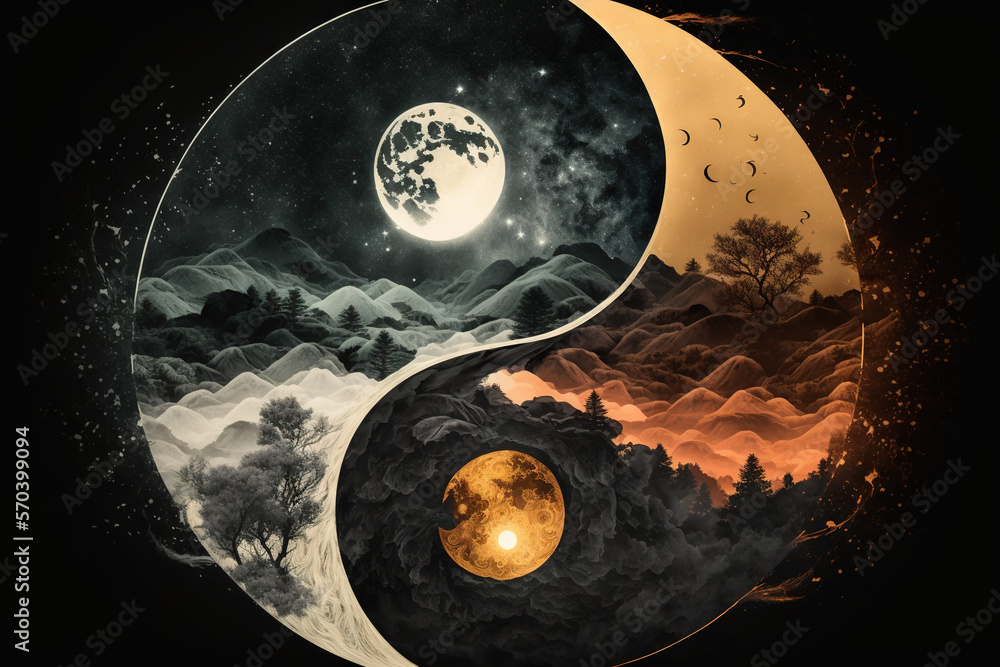 Yin Yang Symbol Day and Night Style - Yin Yang Symbol Series - Yin Yang ...