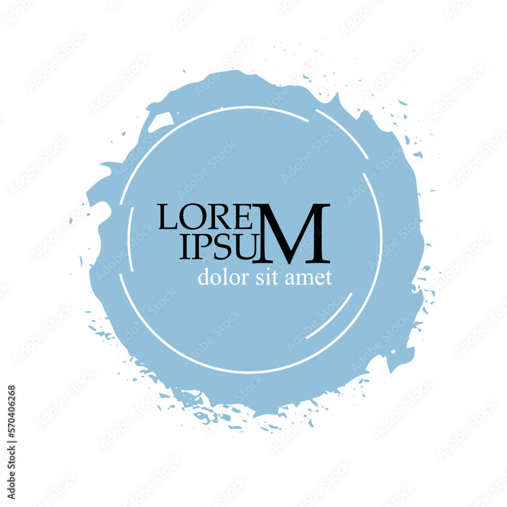 Blue enso symbol isolated on white. Water blue brushed circle. Round ...