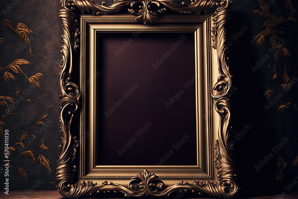 Old fashioned premium frame design. Generative AI Stock Illustration ...
