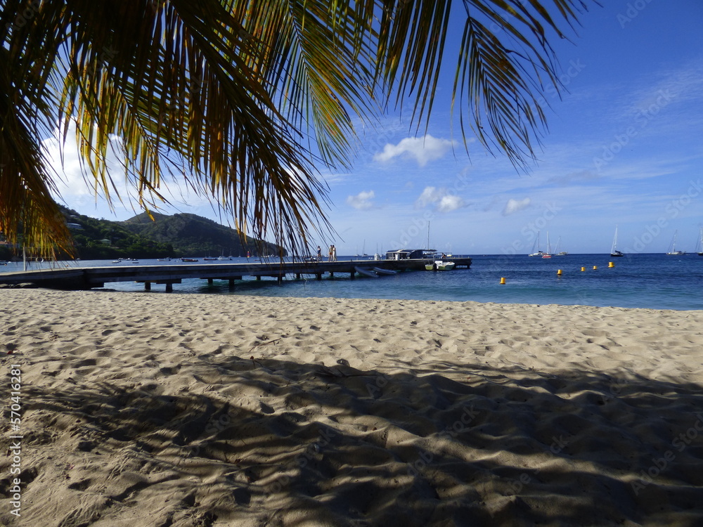 Ponton et plage de l'Anse d'Arlet Martinique Stock Photo | Adobe Stock