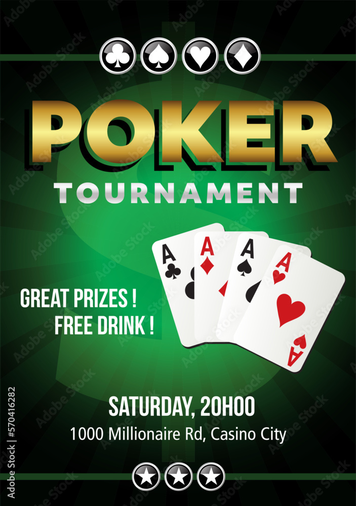 Poker night tournament event invitation design Stock Vector | Adobe Stock