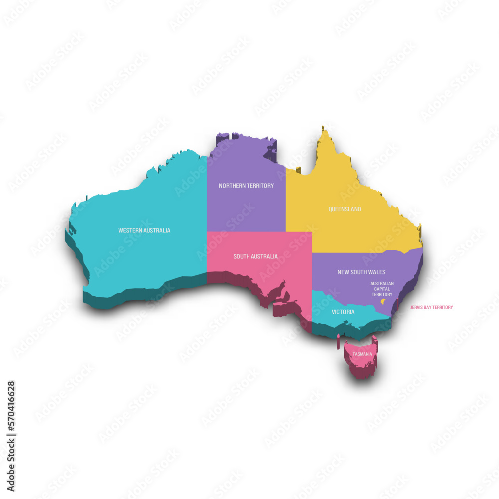 Australia political map of administrative divisions - states and ...