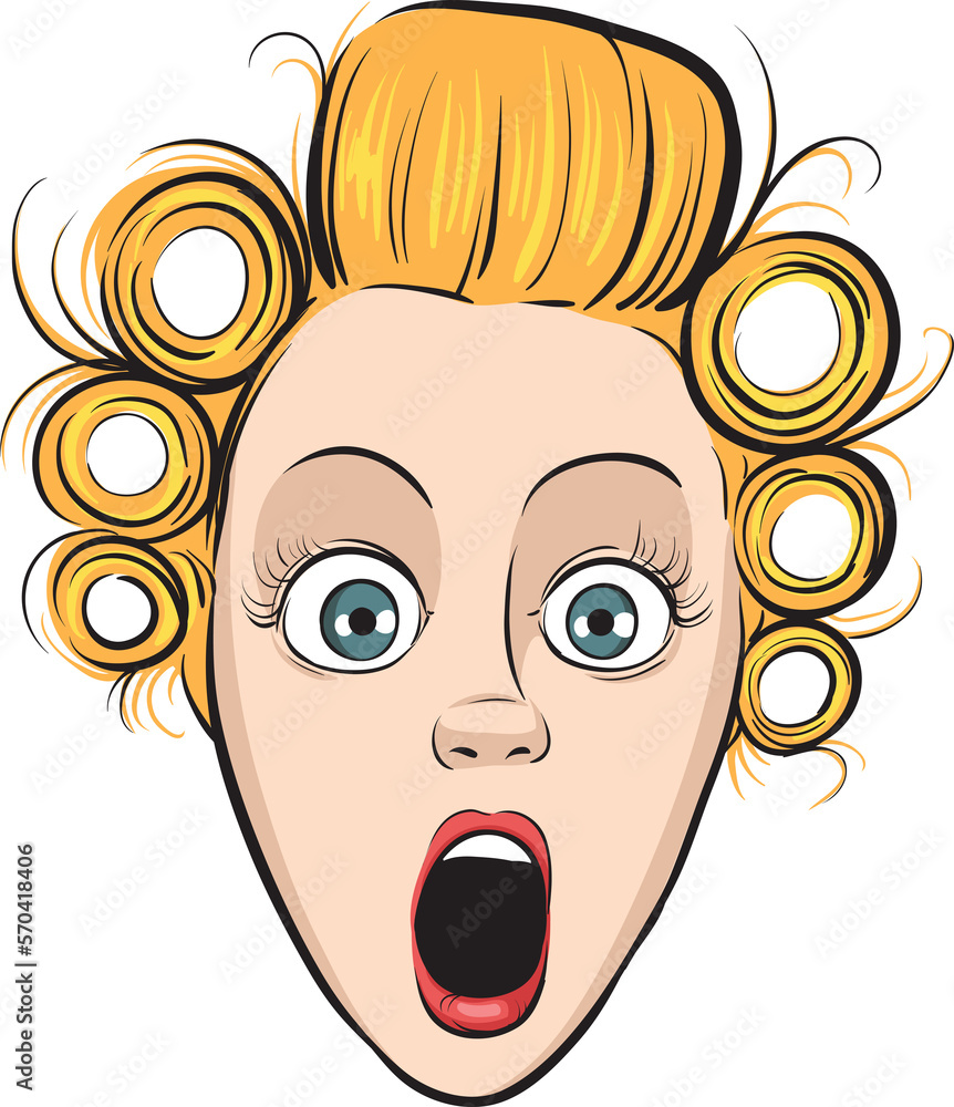 Poster surprised woman face isolated head - PNG image with transparent ...