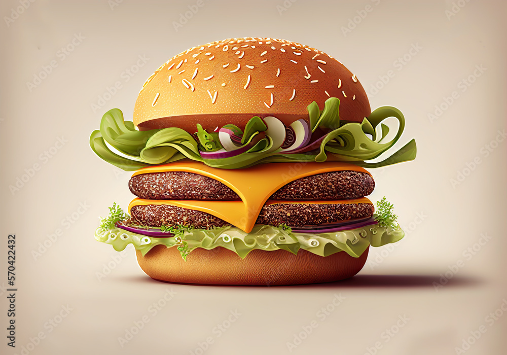 Burger poster for menu restaurant. Burger design style promotional fast ...