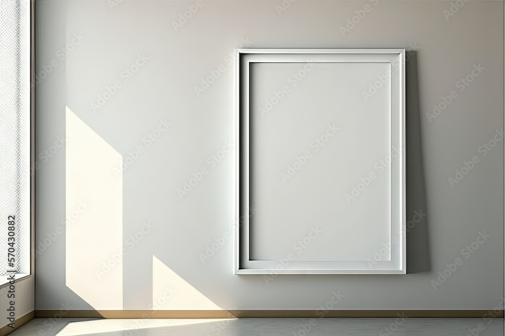 Un simple cadre photo maquette sur un mur vide. Idéal pour les affiches ...