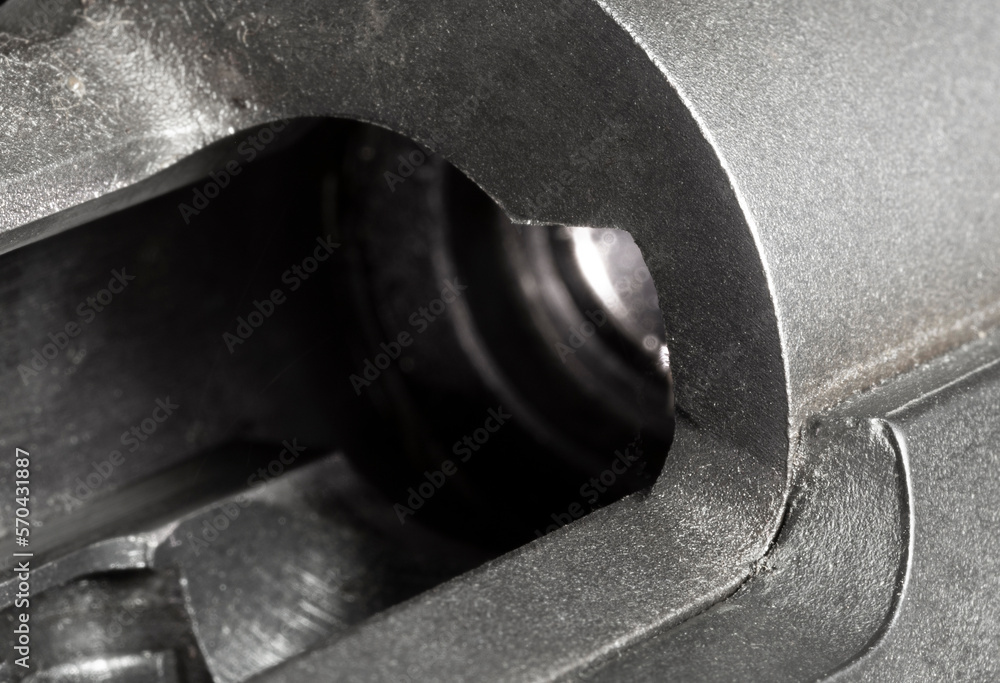 Bolt action rifle chamber that has no ammo inside Stock Photo | Adobe Stock