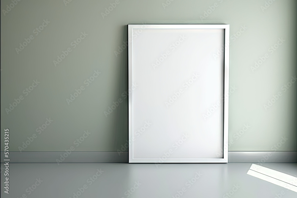Un cadre photo simple maquette minimaliste sur un mur vide. Idéal pour ...