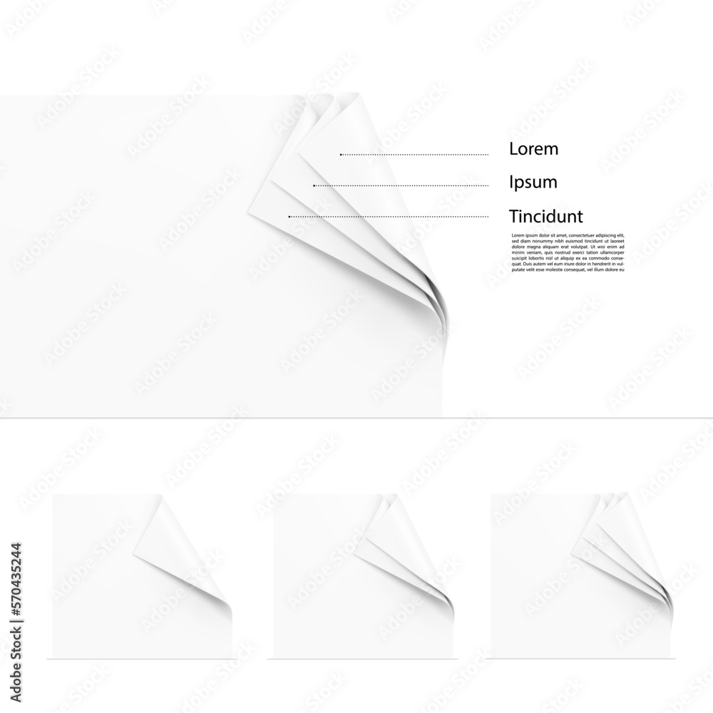 Realistic layered sheet material. Great base for infographics. Vector ...