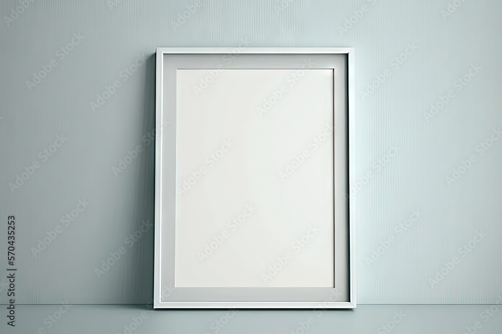 Un cadre photo simple maquette minimaliste sur un mur vide. Idéal pour ...