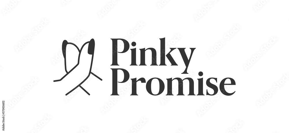 Minimalist pinky promise logo with text Stock Vector | Adobe Stock