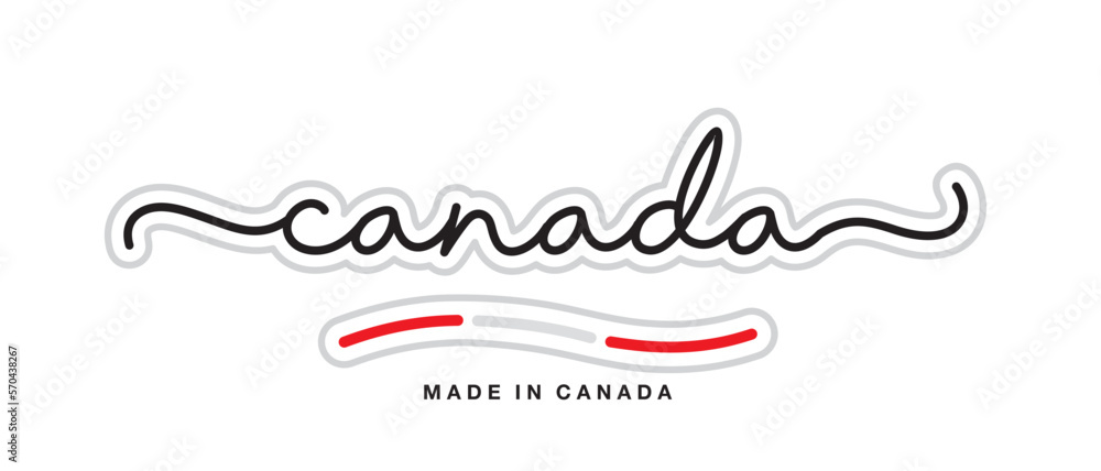 Made in Canada, new modern handwritten typography calligraphic logo ...