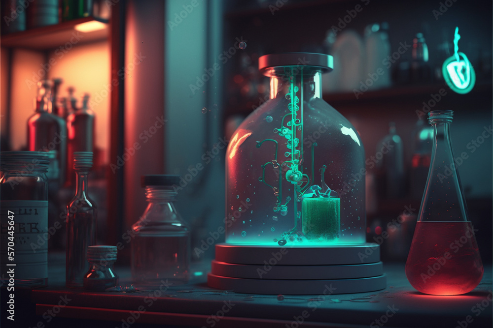 chemistry lab background genarative AI Stock Illustration | Adobe Stock