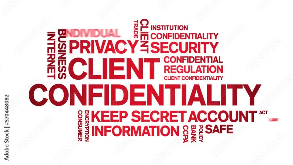 Client Confidentiality animated tag word cloud;text design animation kinetic typography seamless ...